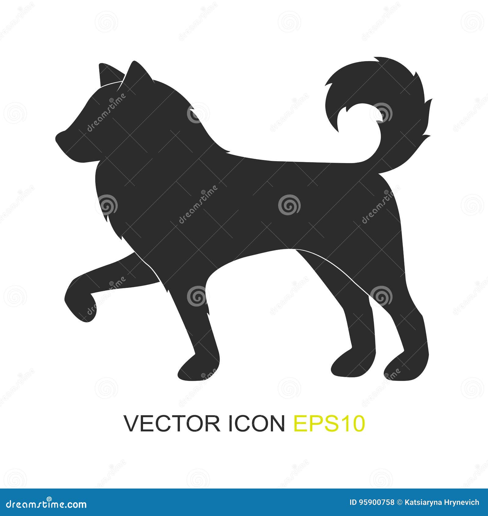 Silhouette of a Dog. Vector. View from the Side of the Dog. Stock ...