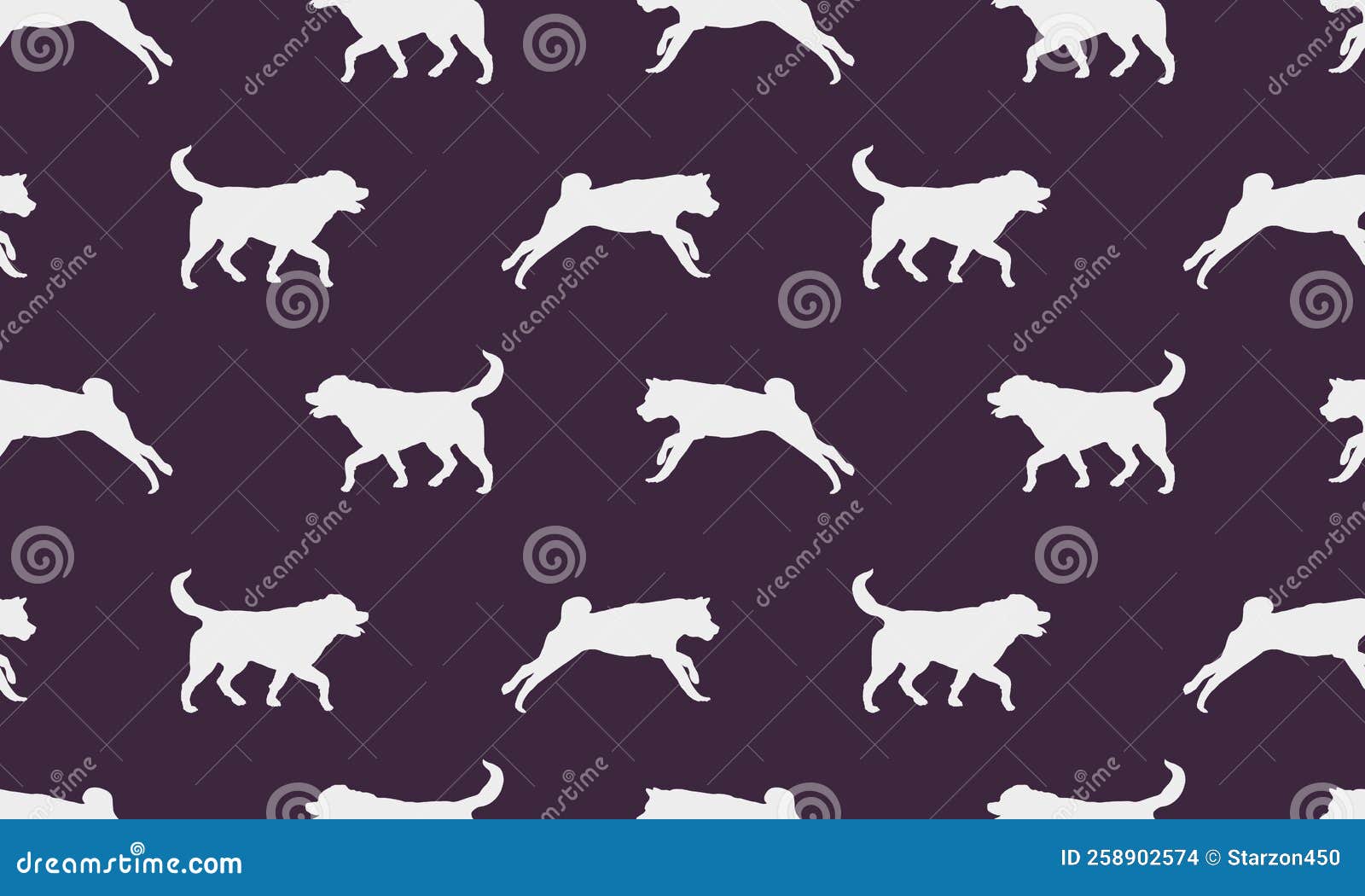 Silhouette of Dogs Different Breeds. Seamless Pattern. Endless Texture ...