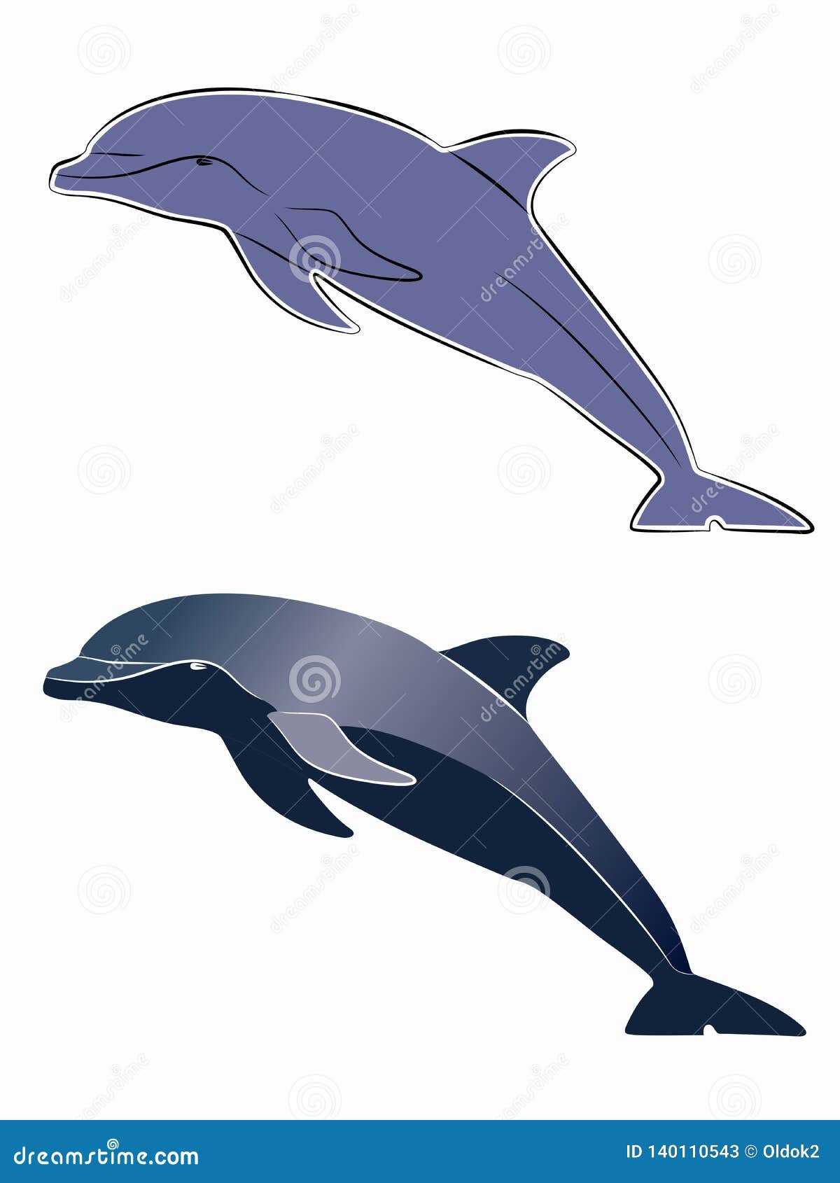 Silhouette Dolphin, Vector Draw Stock Vector - Illustration of label ...