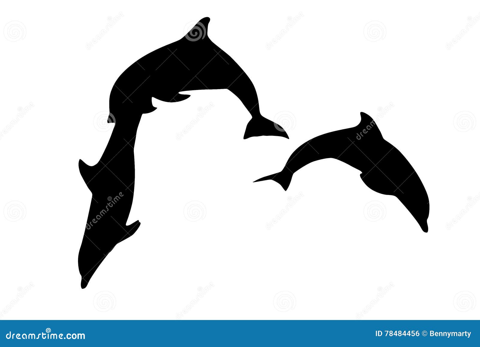 Silhouette Of Dolphins Jumping Royalty-Free Stock Image | CartoonDealer ...