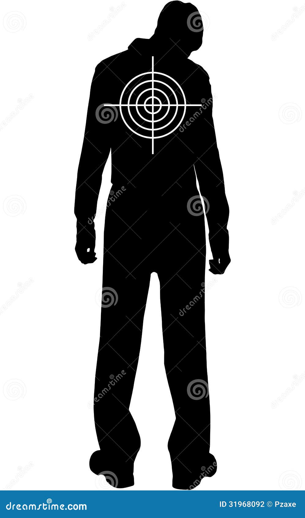 Silhouette of Downcast Man with Target on His Back Stock Vector ...