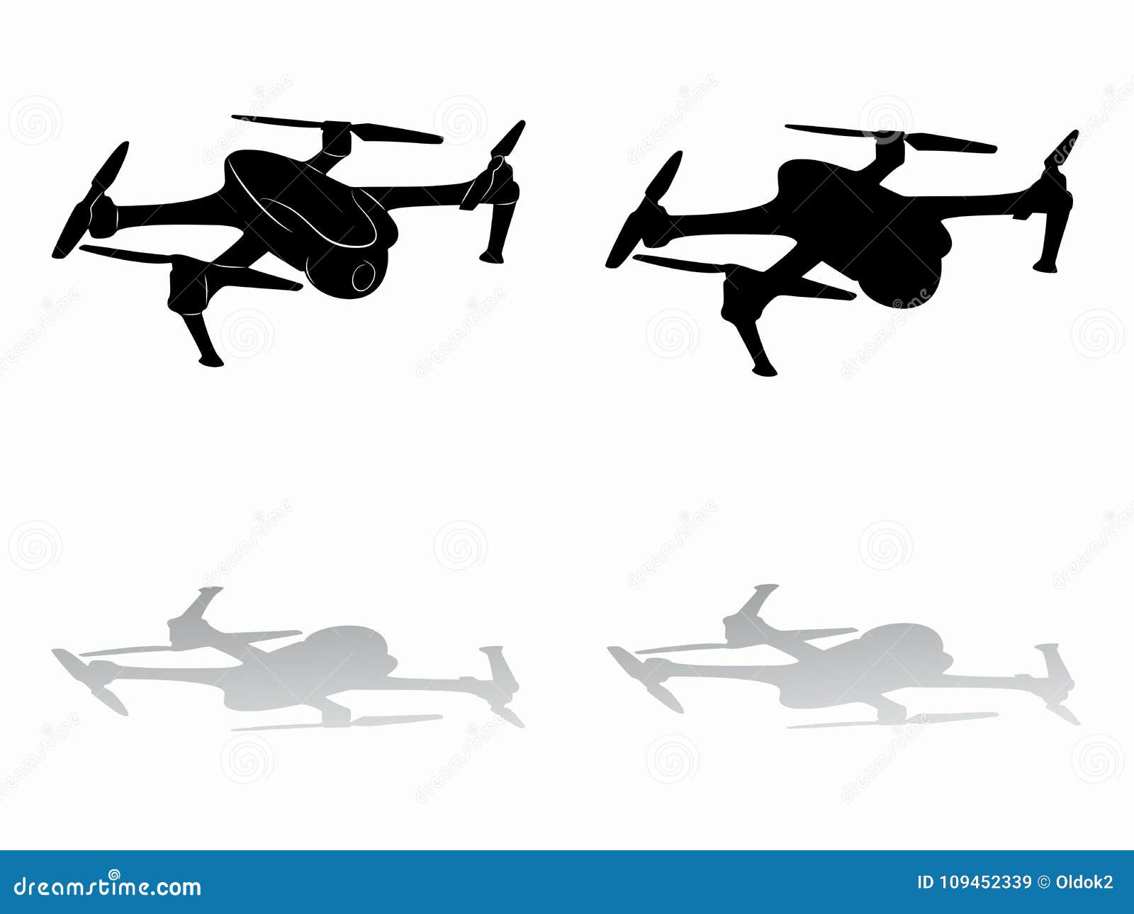 Silhouette Drone With Camera And Two Airscrew Vector Illustration ...