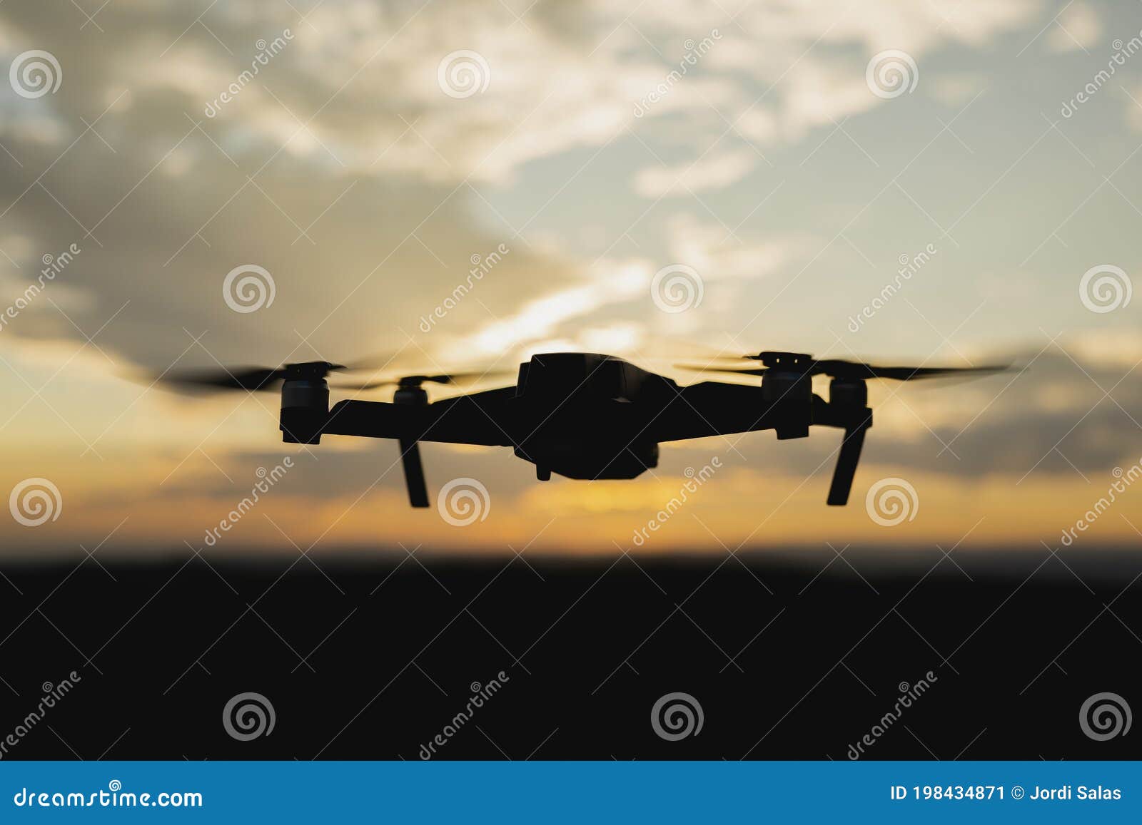 Silhouette of a Drone Flying Stock Image - Image of flying, environment ...
