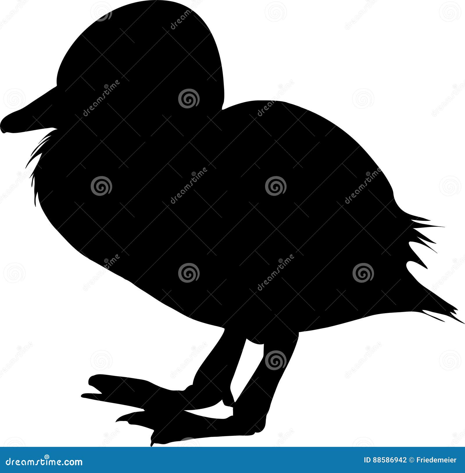 Silhouette of a Duckling, Standing Stock Vector - Illustration of ...