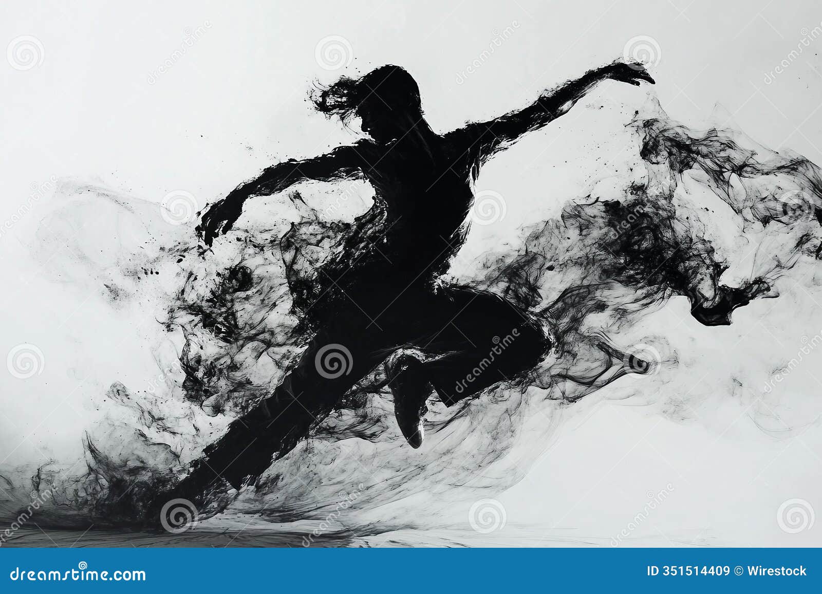 Dynamic Dancer Silhouette In Motion For Artistic Design And Creative ...