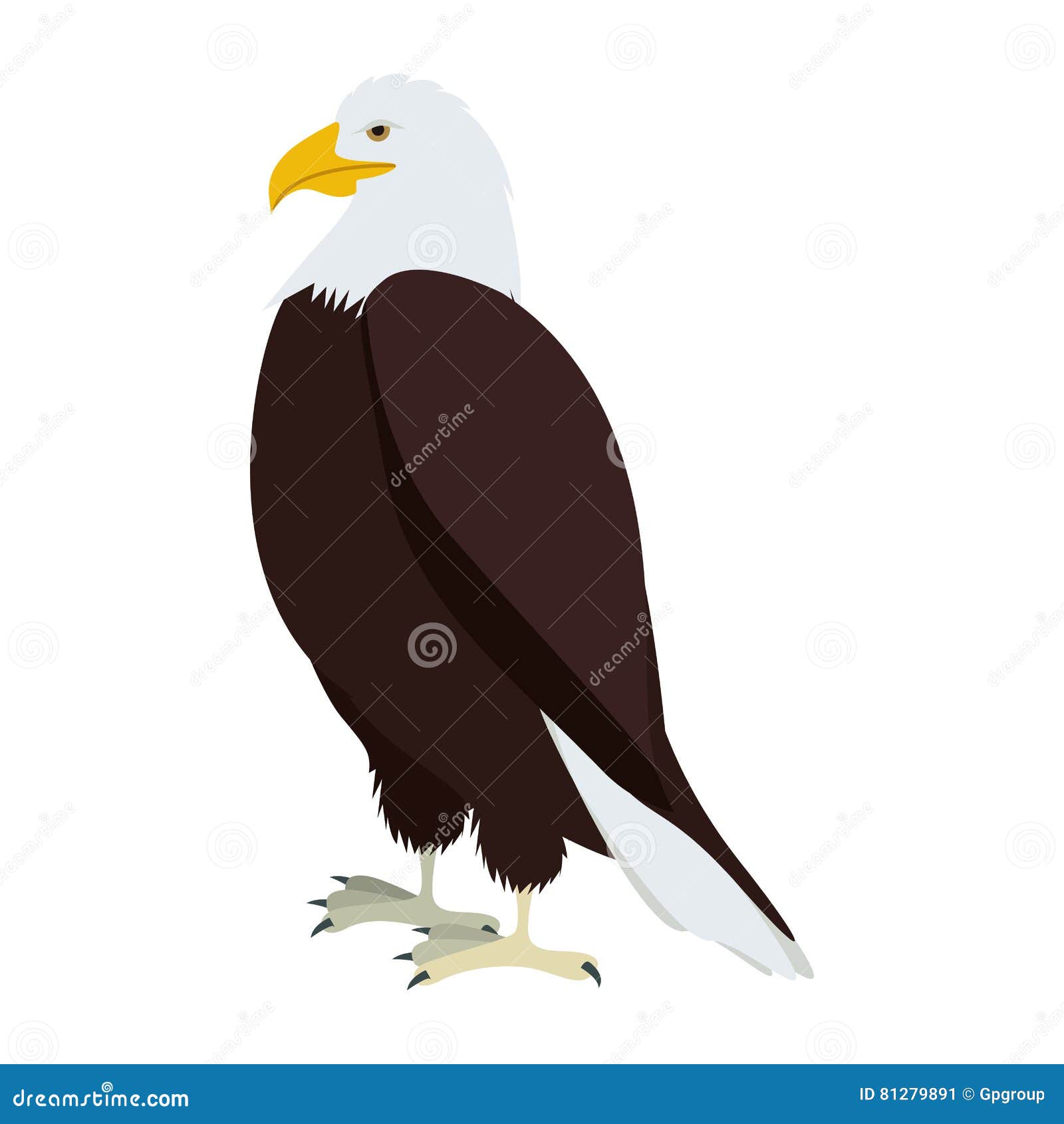 Silhouette Eagle in Standing Position Stock Illustration - Illustration ...