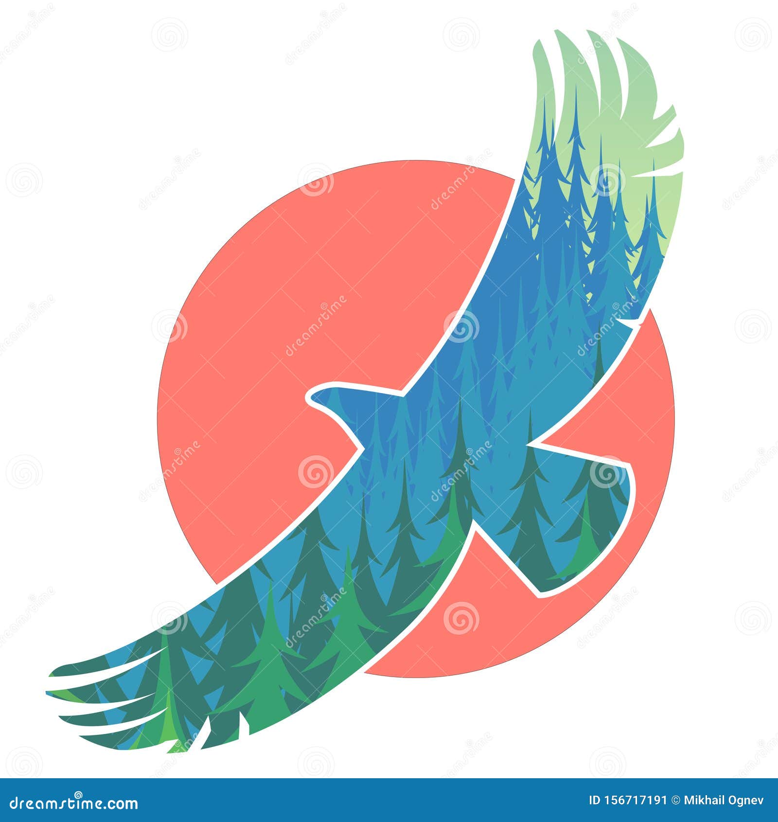 Silhouette of an Eagle and the Sun Stock Vector - Illustration of wings ...