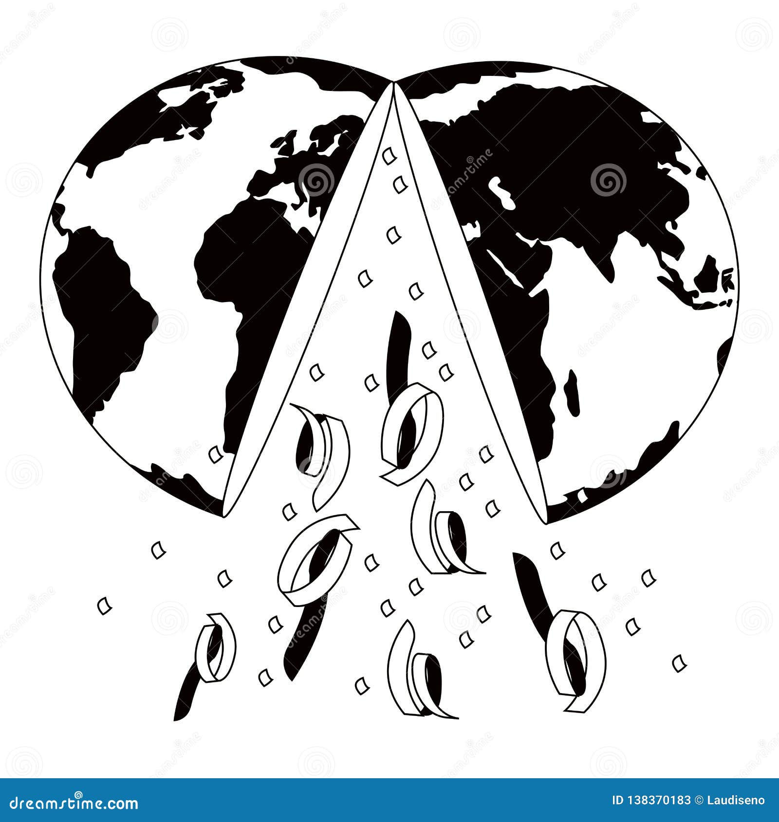 Silhouette of an Earth Planet Pinata Stock Vector - Illustration of ...