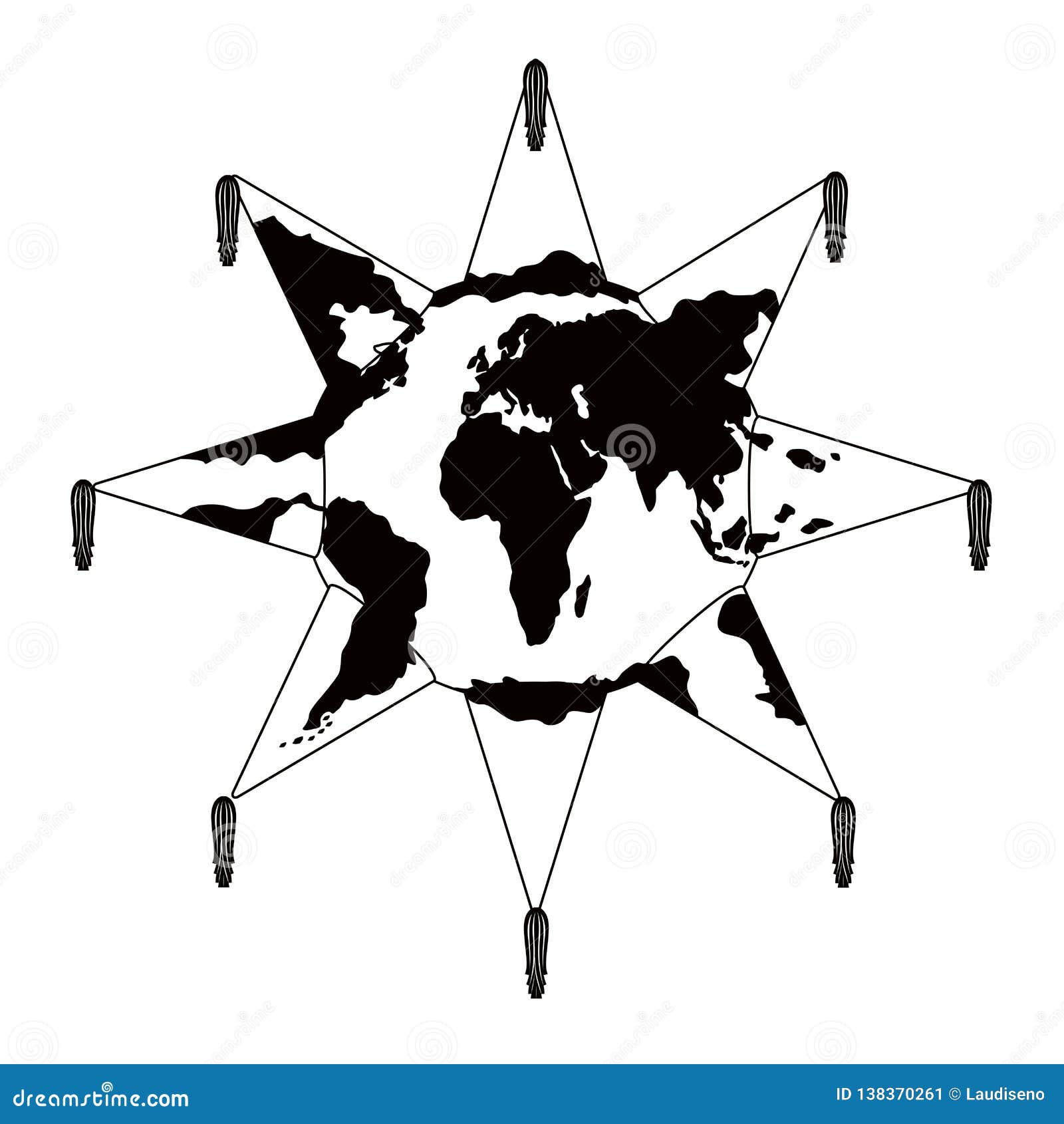 Silhouette of an Earth Planet Pinata Stock Vector - Illustration of ...