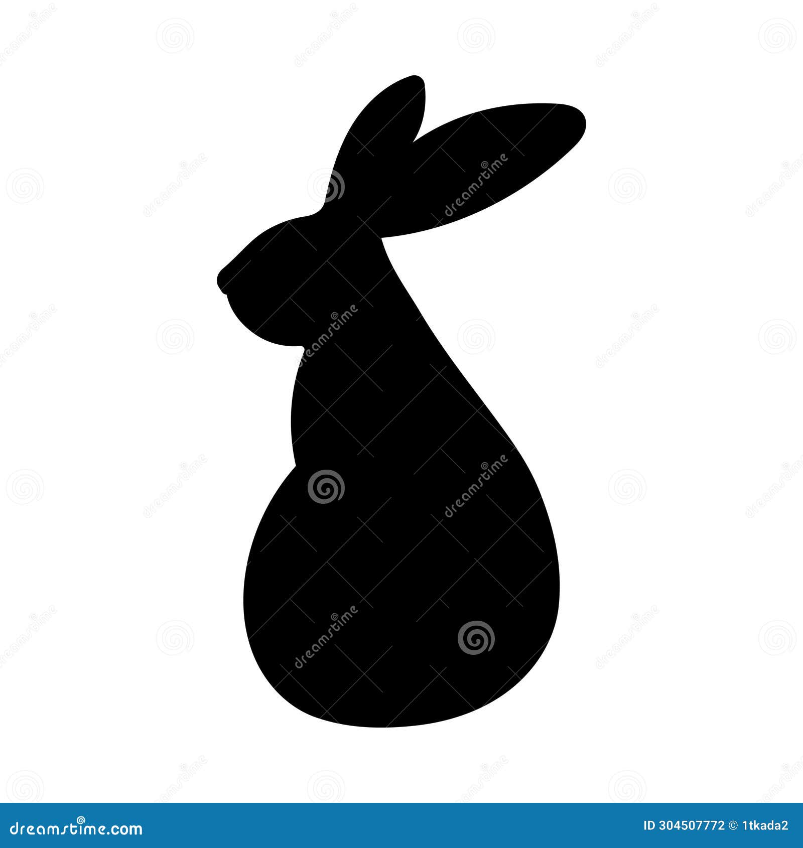 Silhouette of Easter Bunny Isolated on a White Background. Vector ...