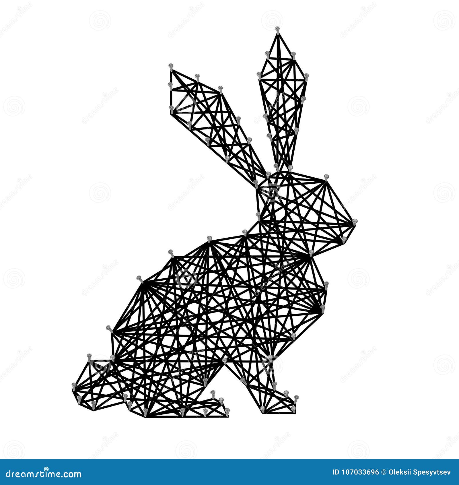 Silhouette of Easter Rabbit Bunny, Side View, Black Stock Vector ...