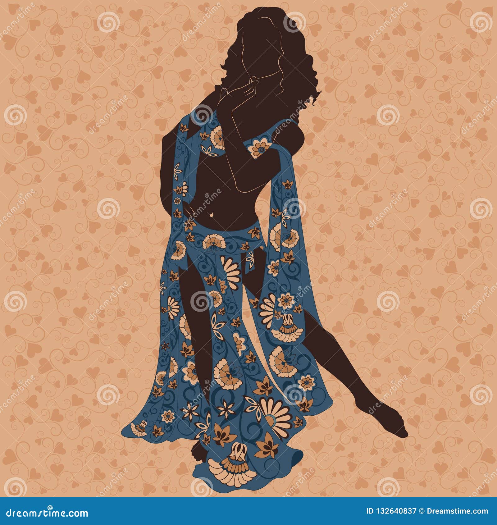 Eastern dancer stock illustration. Illustration of dress - 132640837