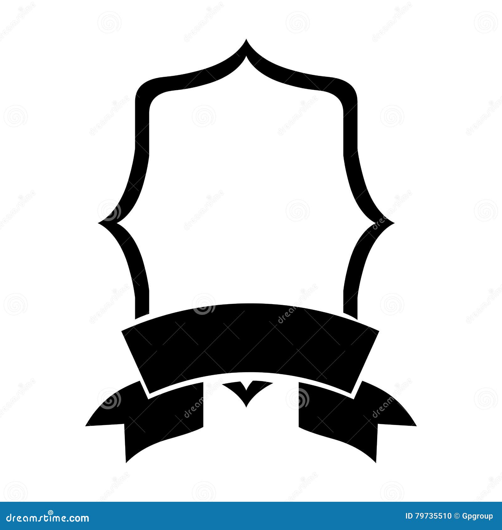 Silhouette Emblem Heraldic with Black Borders Stock Vector ...