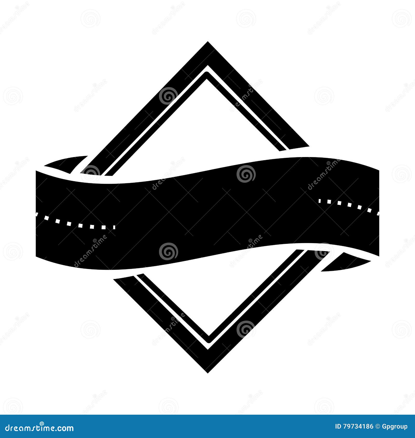 Silhouette Emblem Heraldic with Diamond Shape Stock Vector ...