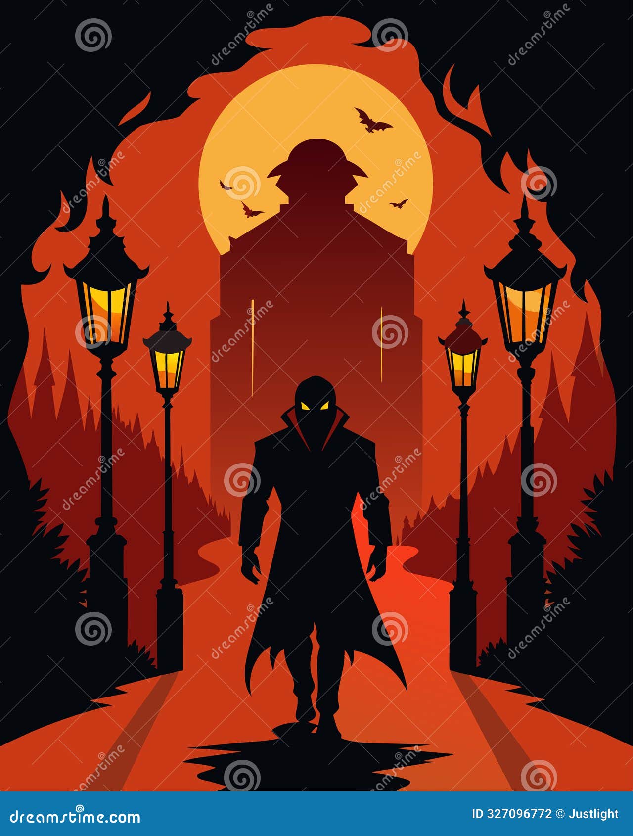 A Silhouette Emerged from the Gaslights Glow Appearing More Ominous and ...