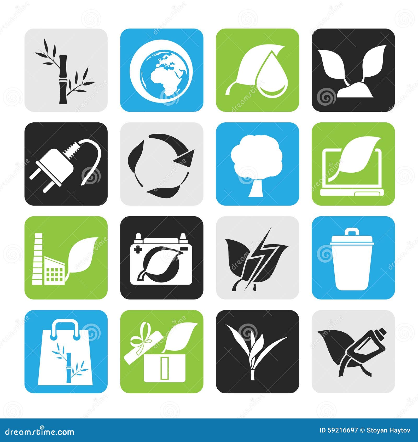 Silhouette Environment and Conservation Icons Stock Vector ...