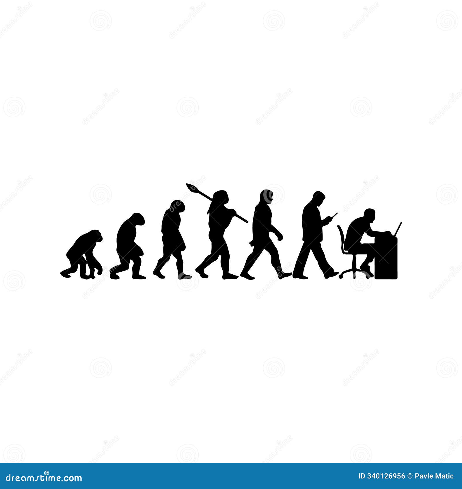 Silhouette of evolution stock illustration. Illustration of evolution ...