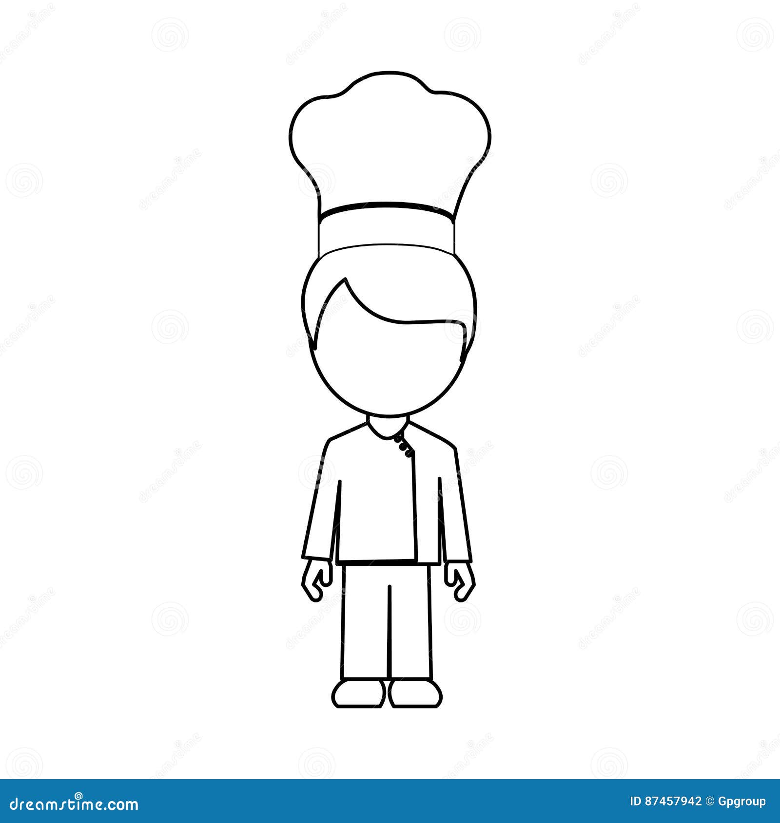 Silhouette Faceless Avatar Man Chef Suit Royalty-Free Illustration ...