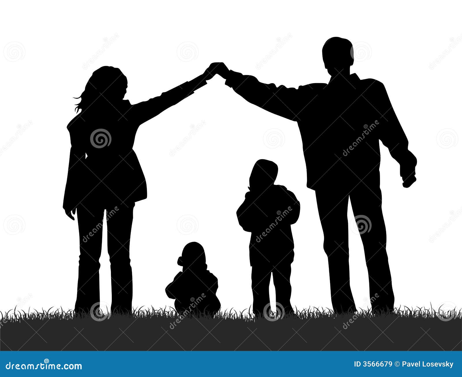 Silhouette Family Royalty Free Stock Images - Image: 3566679