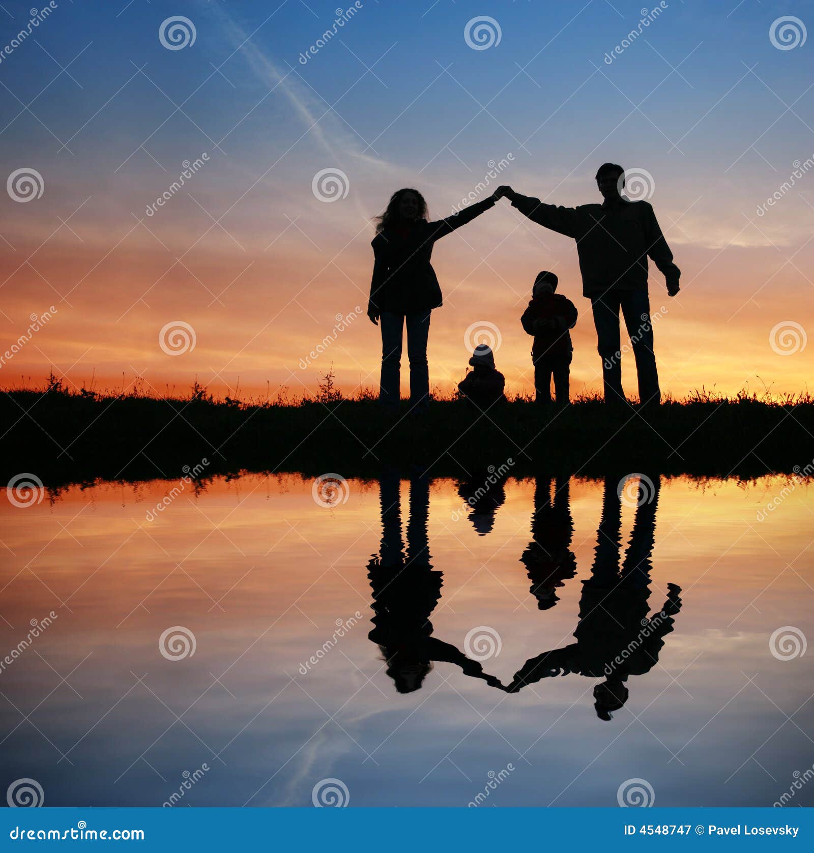 Family Silhouette Sunset