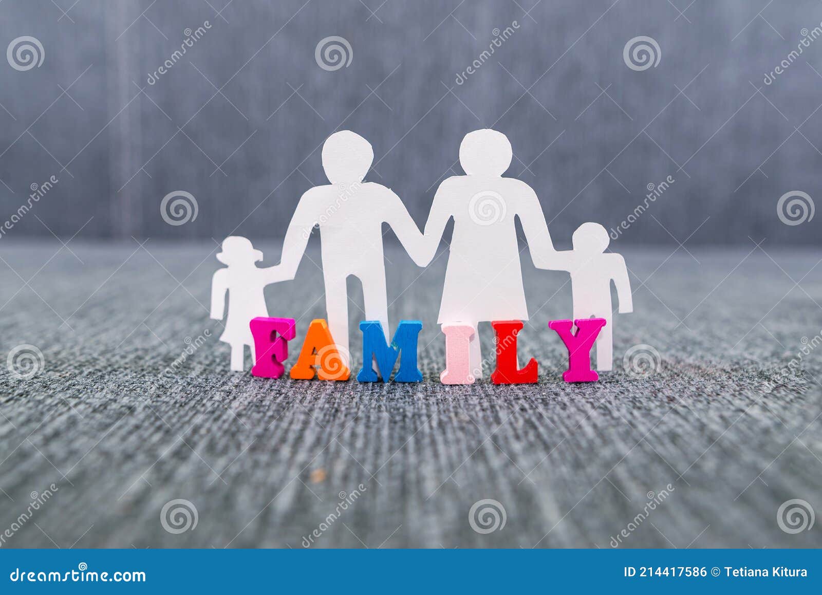 The Silhouette of a Family and the Word Stock Photo - Image of father ...