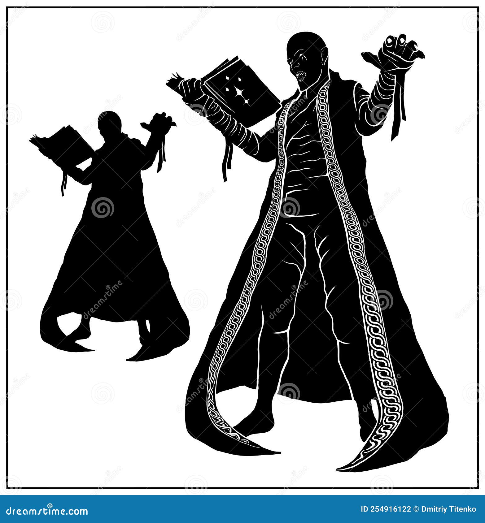 Silhouette of a Fantasy Character in Full Growth, without a Background ...