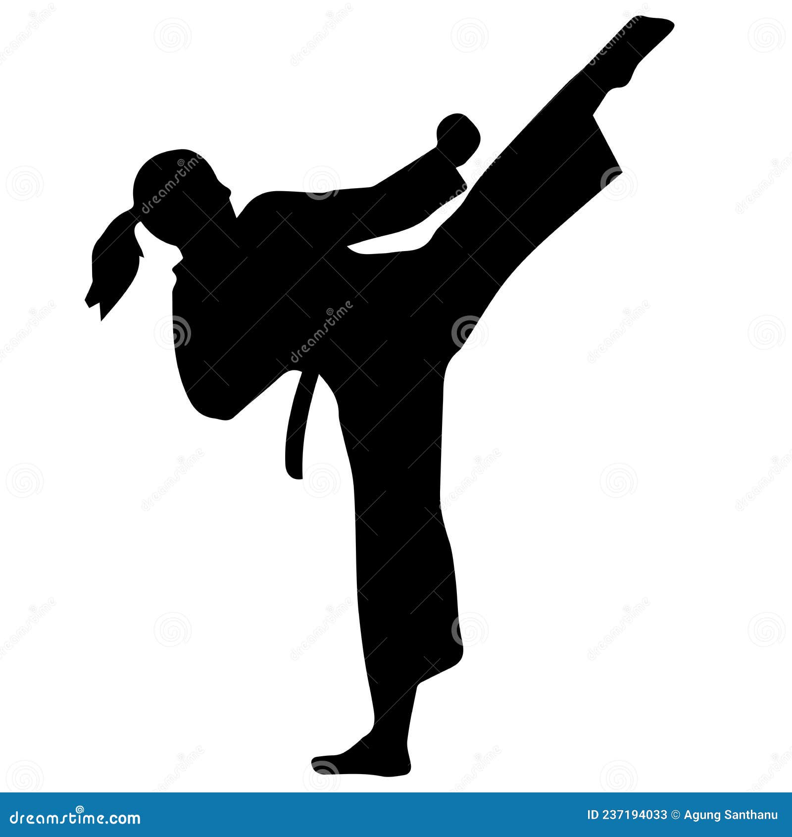 Silhouette of a Female Athlete Kata Karate Vector Stock Vector ...