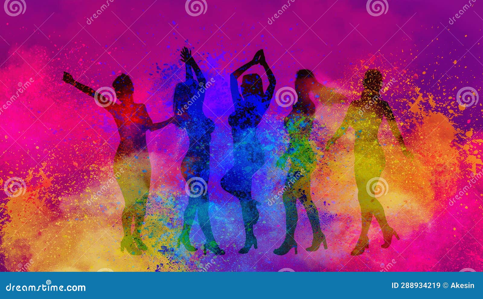 Silhouette of Female Dancer Captured in Multiple Dynamic Poses Against ...