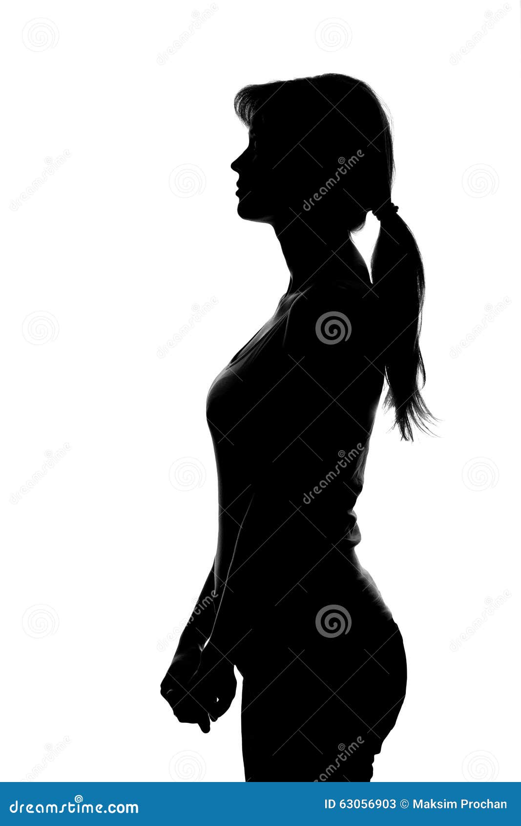 Silhouette Of A Female Figure On A White Background Stock Photo - Image ...