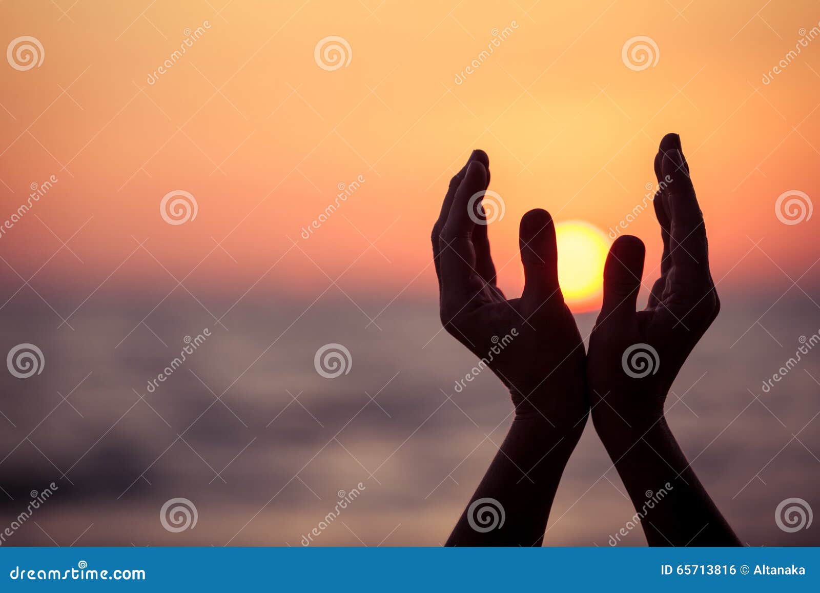 Silhouette of Female Hands during Sunset Stock Photo - Image of power ...