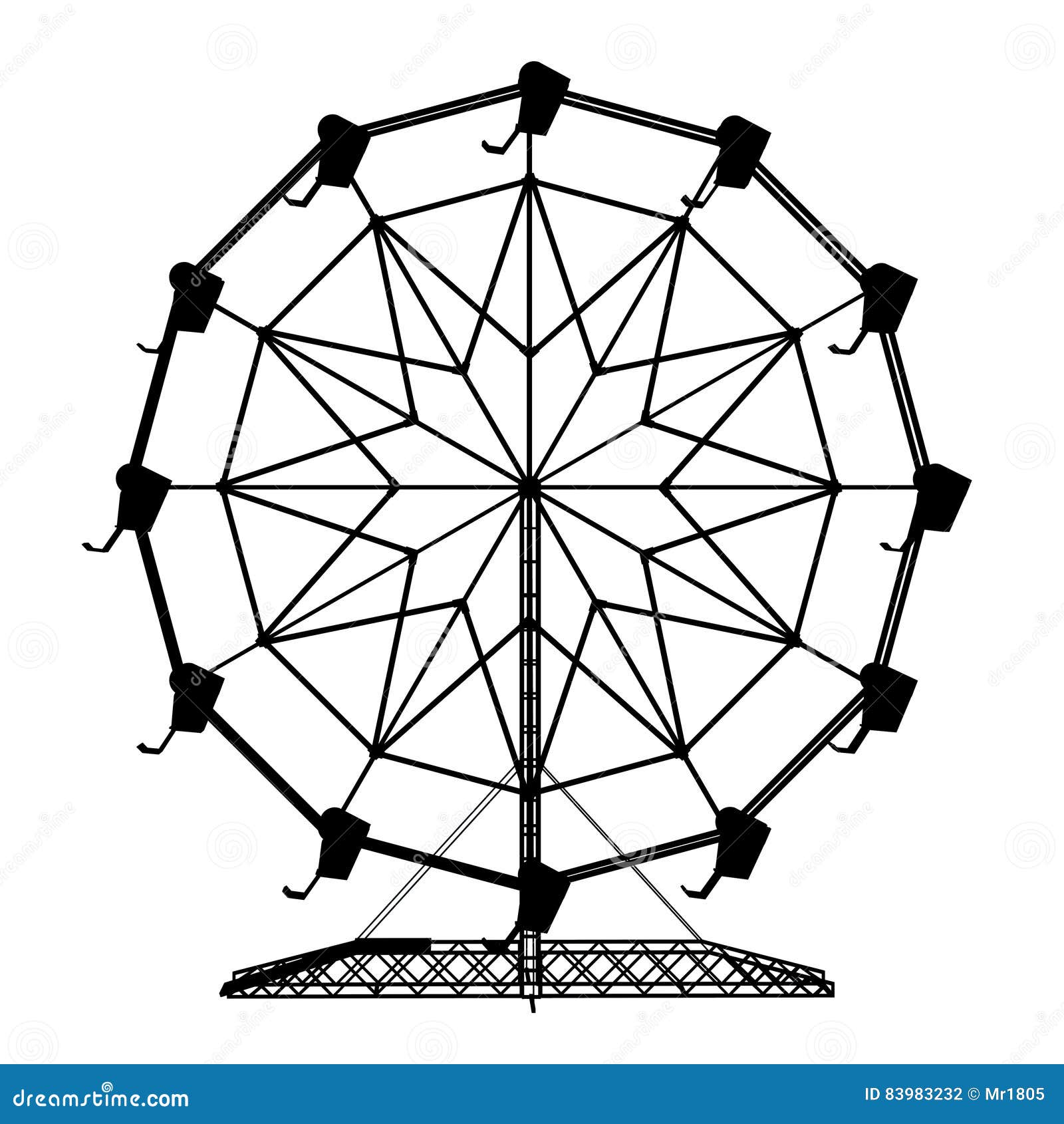 Silhouette of a Ferris Wheel Stock Illustration - Illustration of park ...