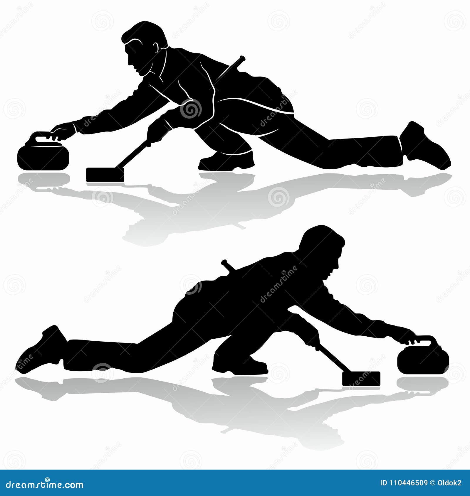 Curling Player - Woman Vector Illustration | CartoonDealer.com #1867060