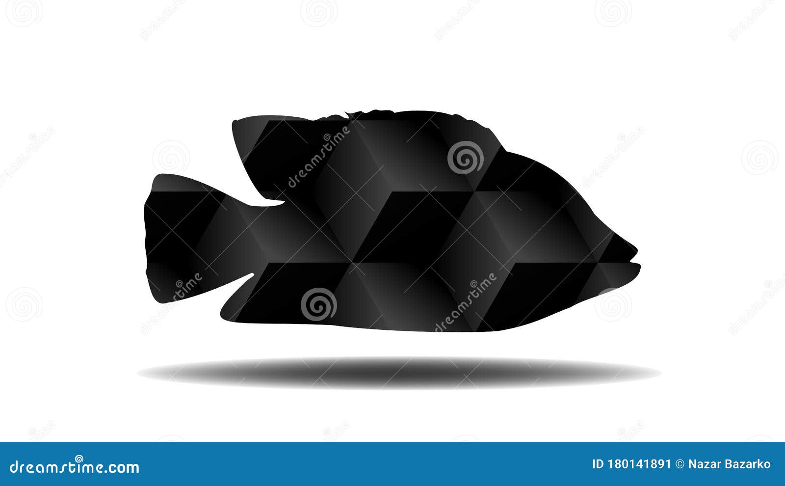 Silhouette of Fish Blocks in Black Isolated on a White Background Stock ...