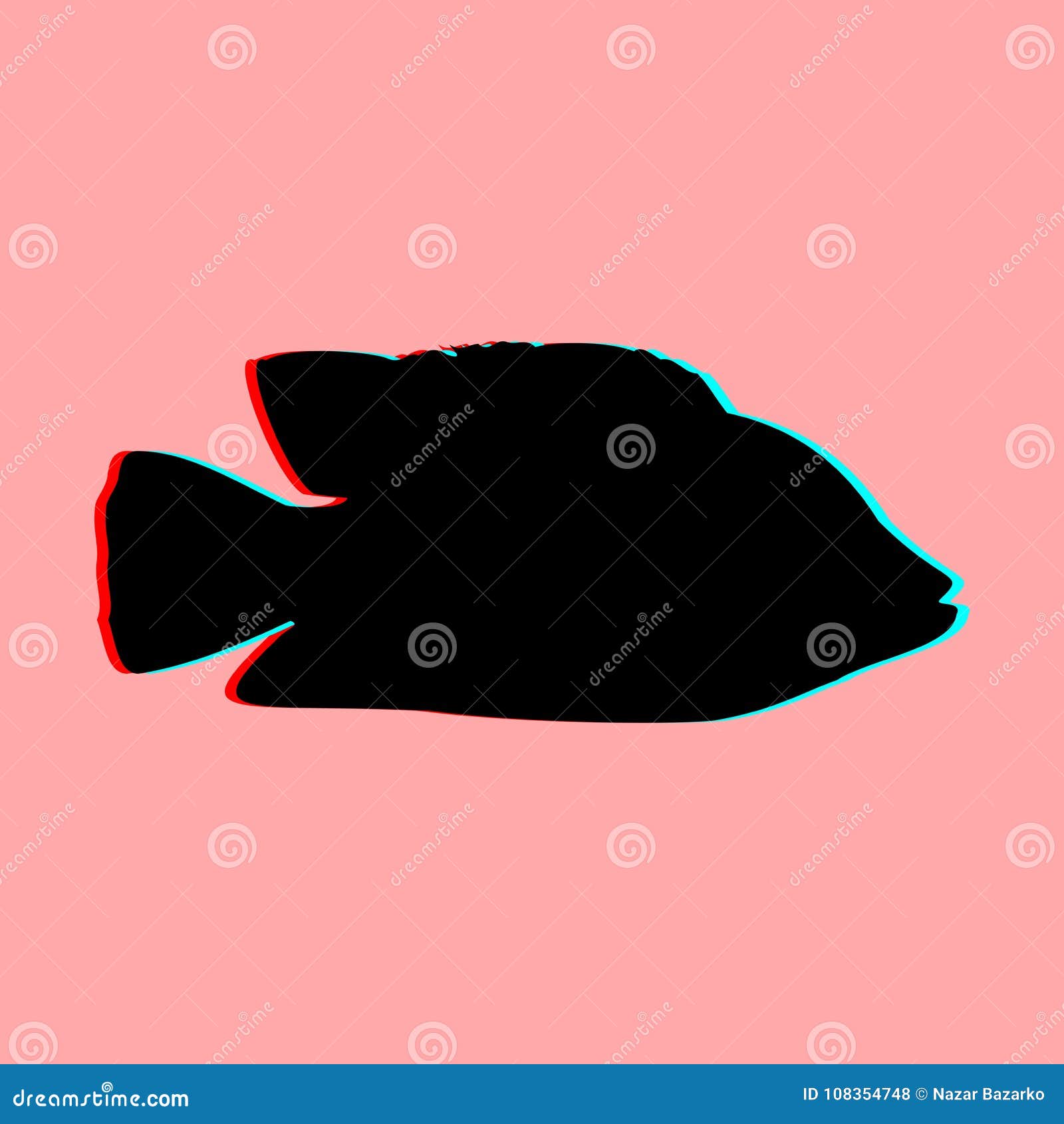 Silhouette of Fish. Vector Illustration Stock Illustration ...