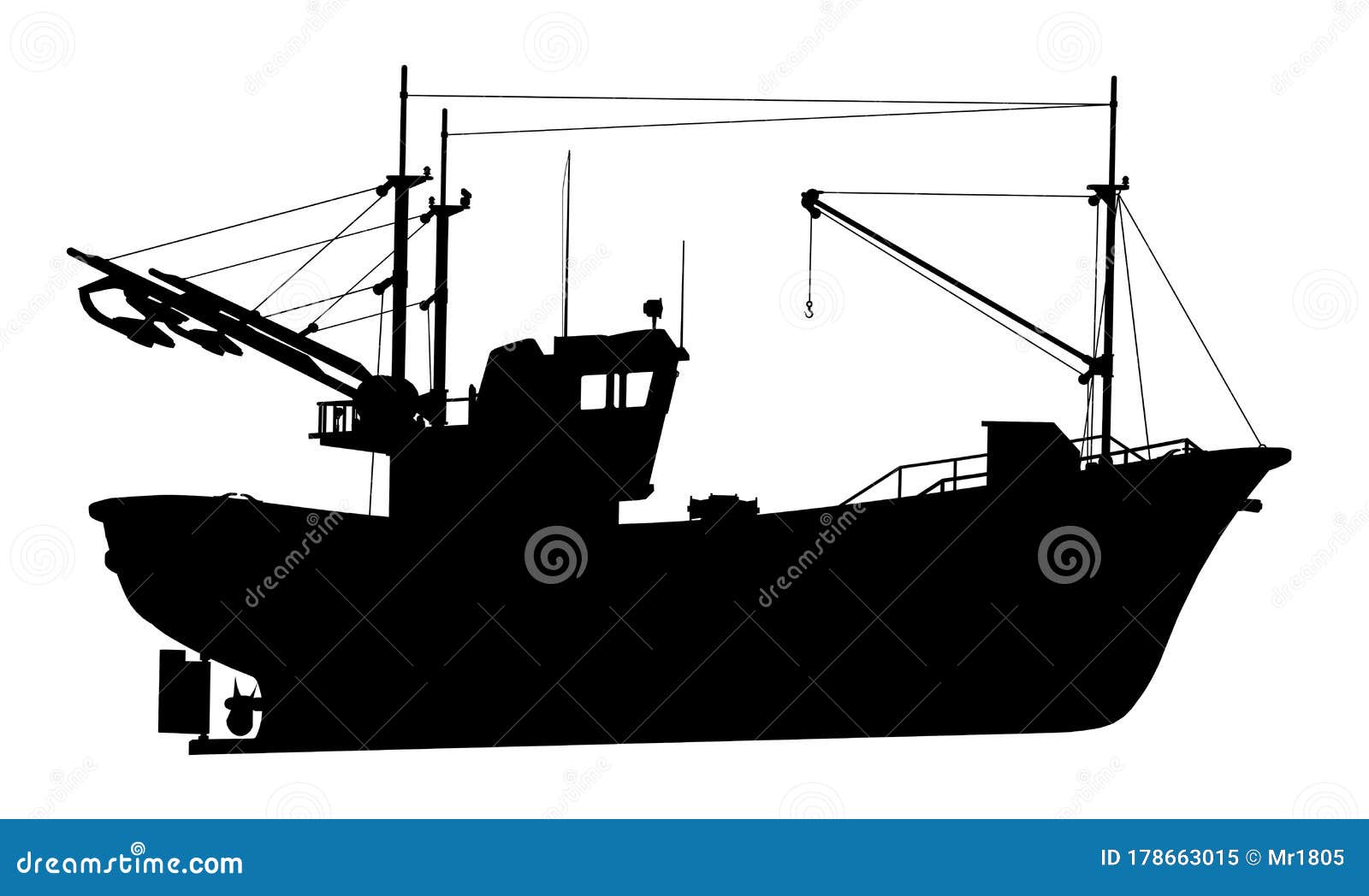 Fishing Trawler Vector Illustration | CartoonDealer.com #65802408
