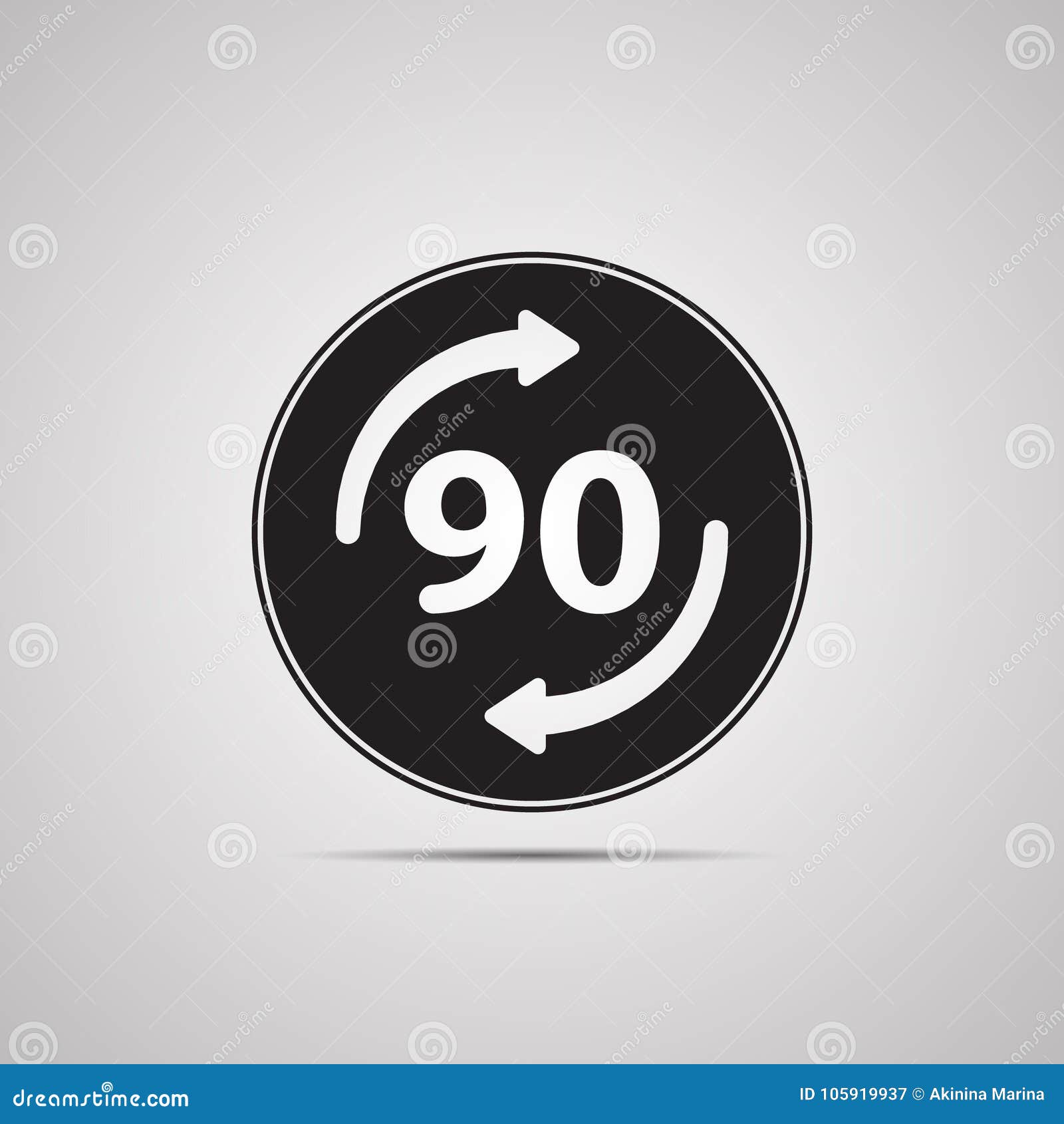 Silhouette Flat Icon, Simple Vector Design with Shadow. Round with ...