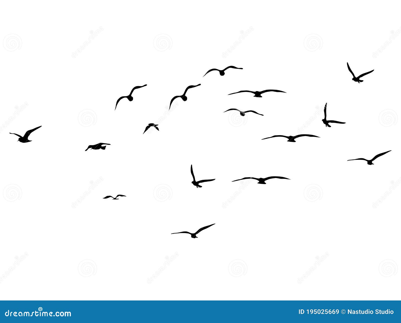 Bird Flock Silhouette Flying