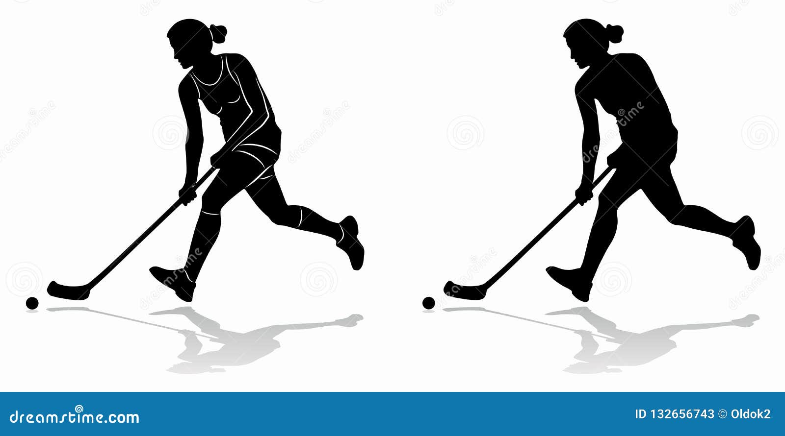 Silhouette of Floorball Player, Vector Draw Stock Vector - Illustration ...