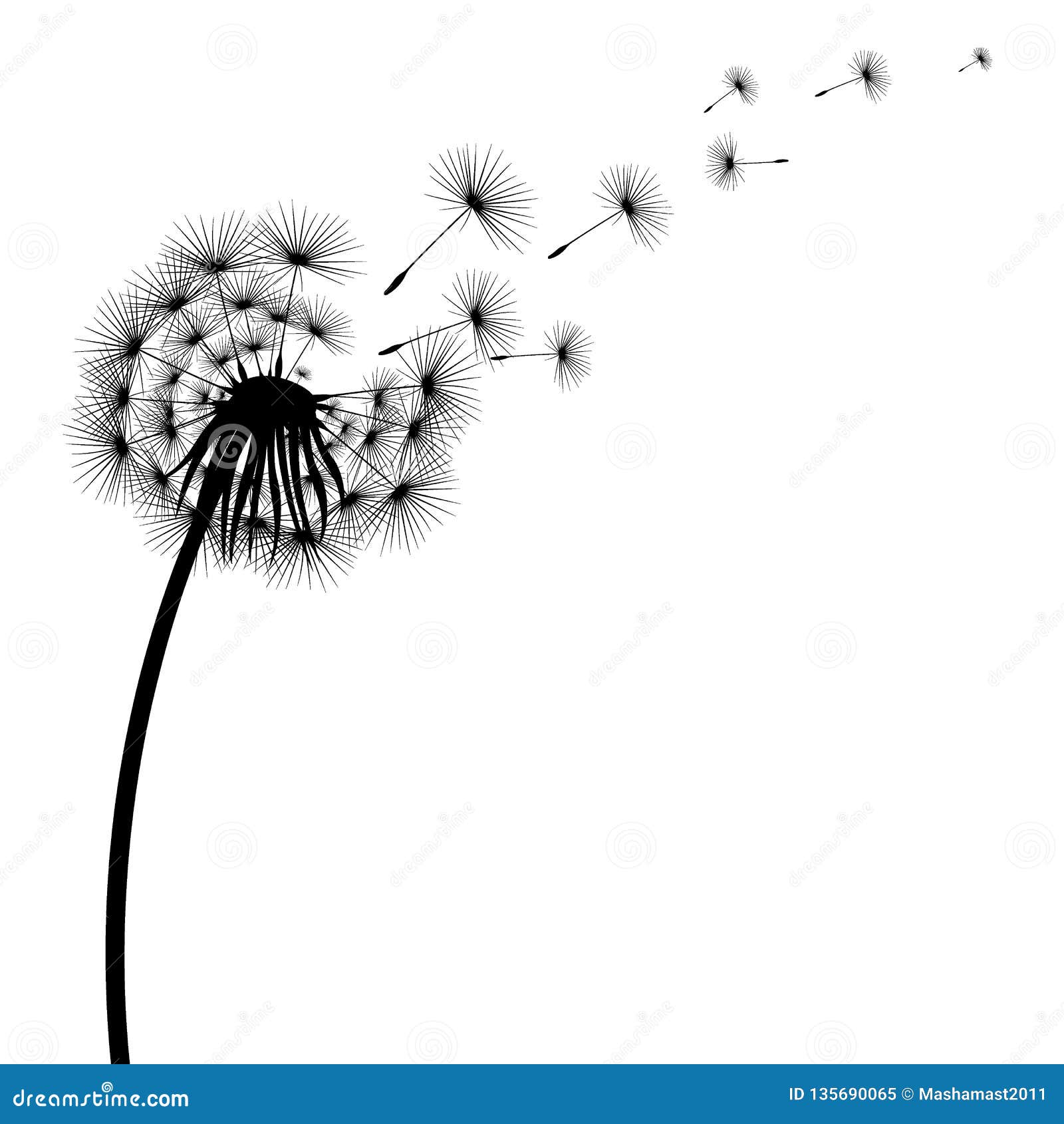 Silhouette Of A Flowering Dandelion Stock Vector - Illustration of ... Silhouette Of A Flowering Dandelion Stock Vector - Illustration of ...
