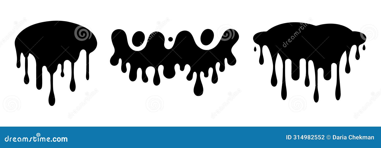 Silhouette of Flowing Down Paint. Paint Dripping Stock Vector ...