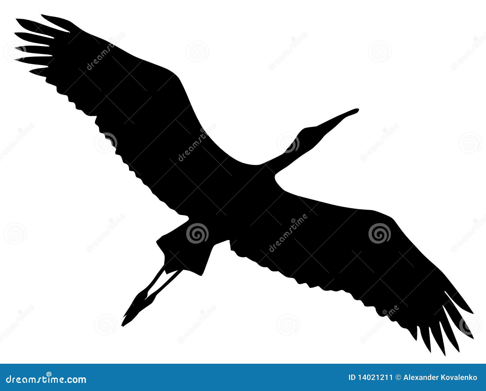 Silhouette of flying stork stock vector. Illustration of design - 14021211