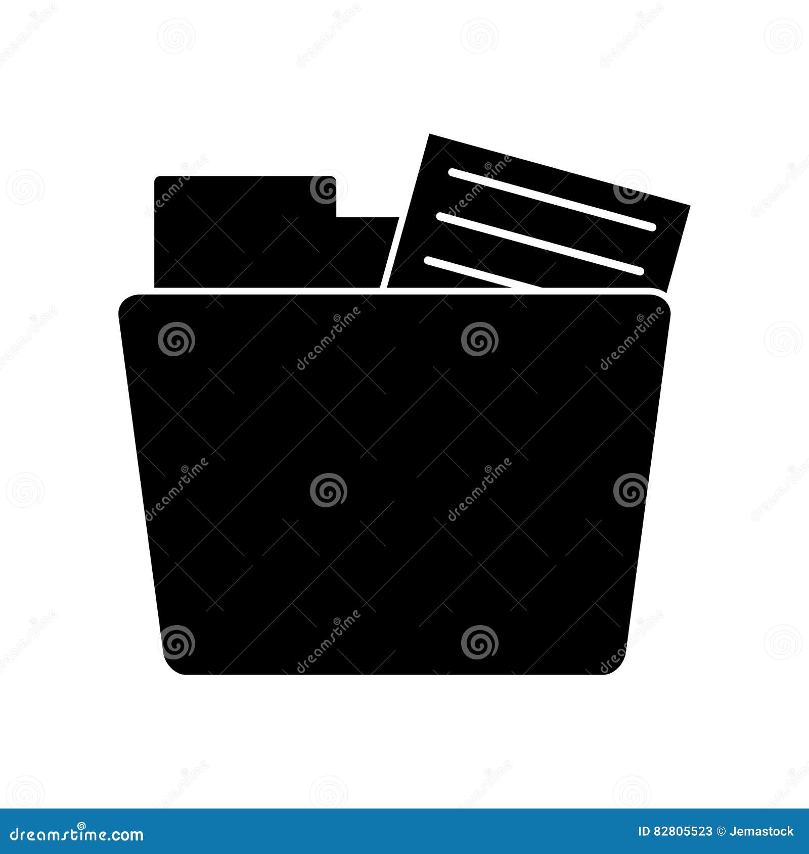 Silhouette Folder Document Archive Folio Office Cartoon Vector ...