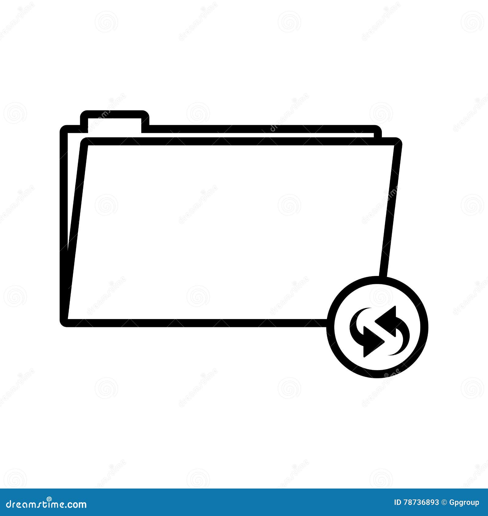 Silhouette Folder Symbol To Update Files Vector Illustration Stock ...