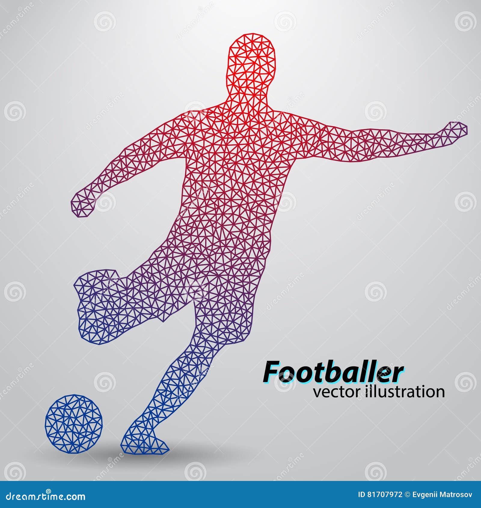 Silhouette of a Football Player from Triangles Stock Vector ...