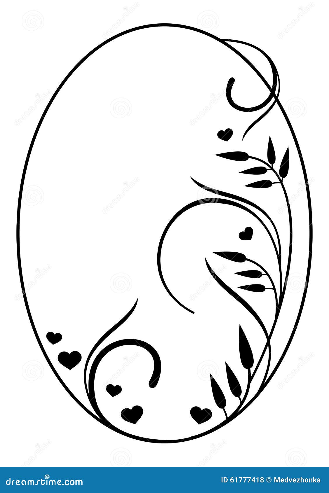 Silhouette Frame with Hearts Stock Vector - Illustration of elements ...