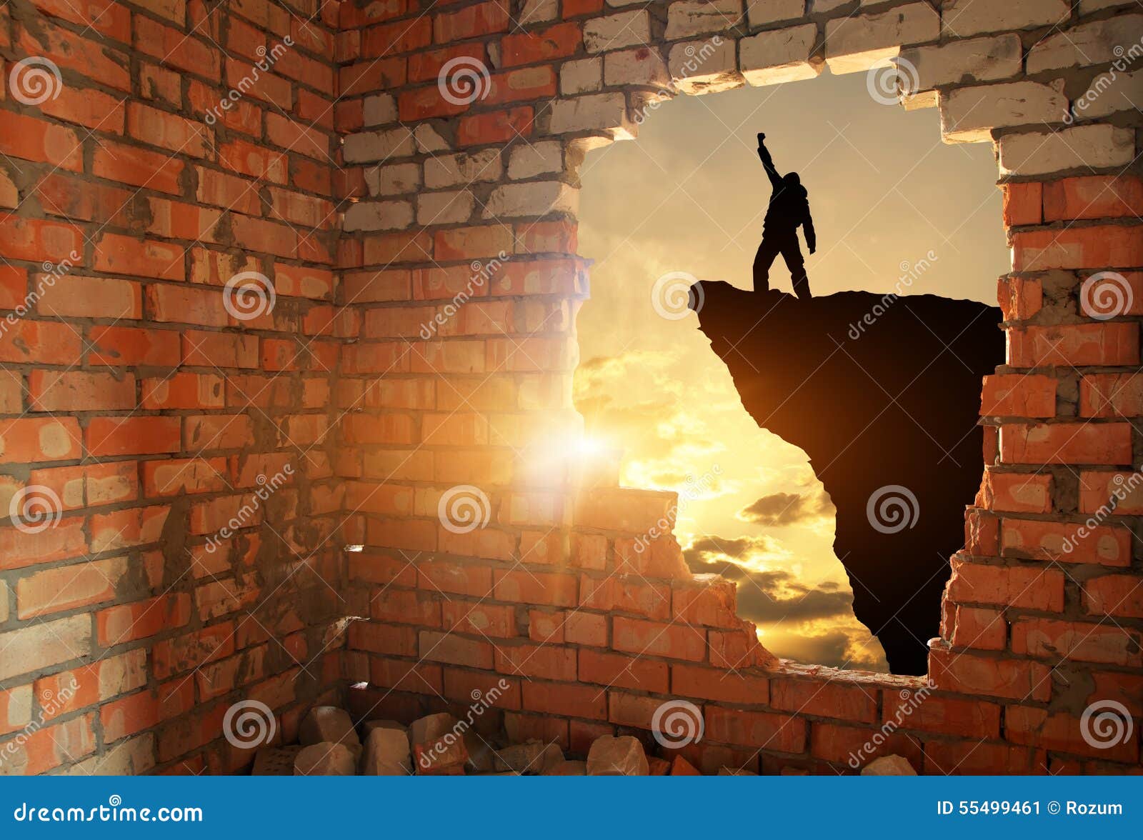 Silhouette of free man stock image. Image of power, frame - 55499461