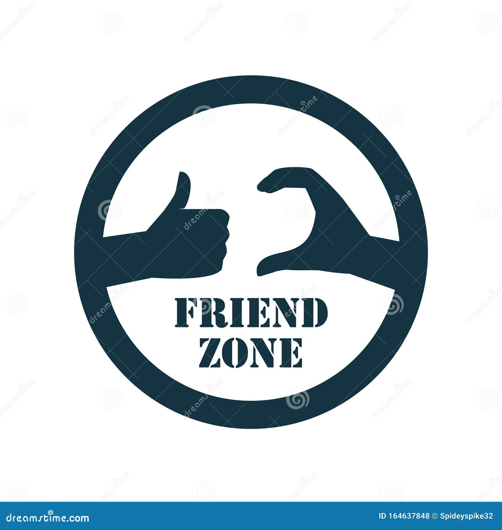 Silhouette of Friend Zone Symbol Stock Illustration - Illustration of ...