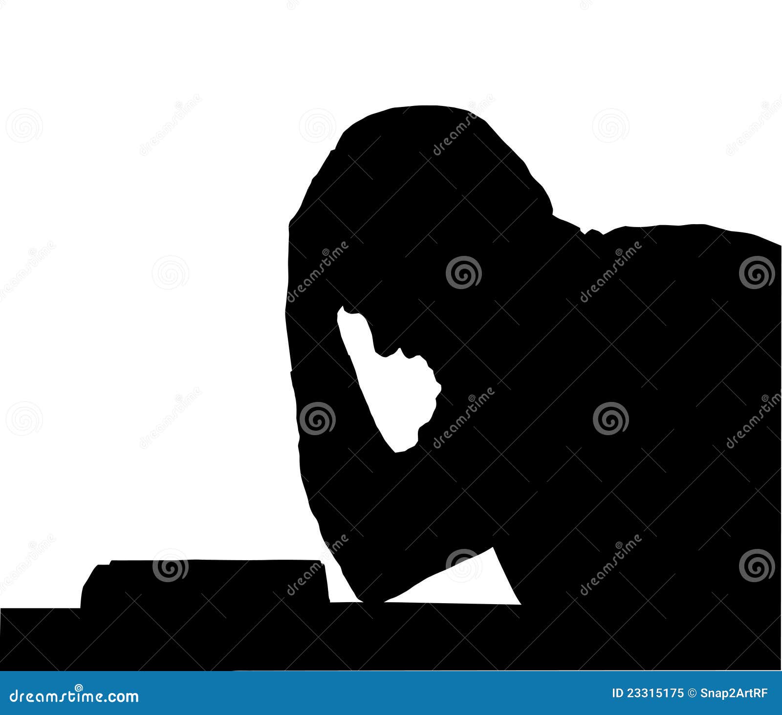 Silhouette of Frustrated Student Stock Vector - Illustration of student ...