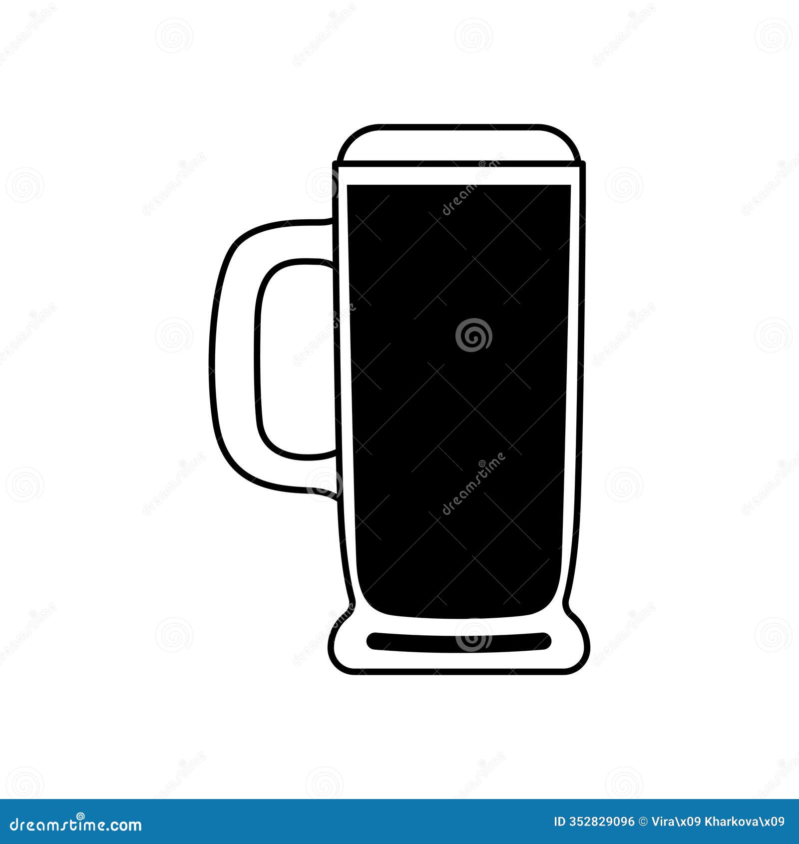 Silhouette Full Beer Mug with a Handle Stock Illustration ...
