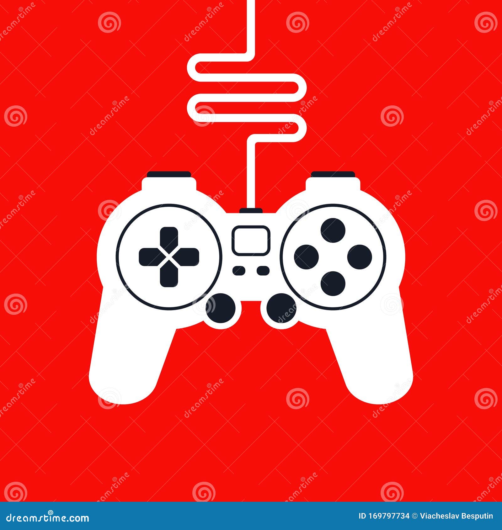 Silhouette Game Cube Remote Control With Screen And Joystick Cartoon ...